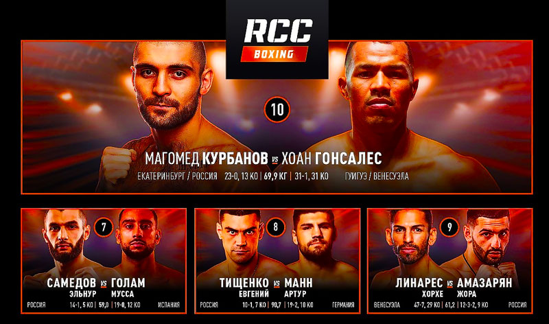 Смотреть онлайн RCC Boxing Night: Магомед Курбанов vs Хоан Гонсалес ...